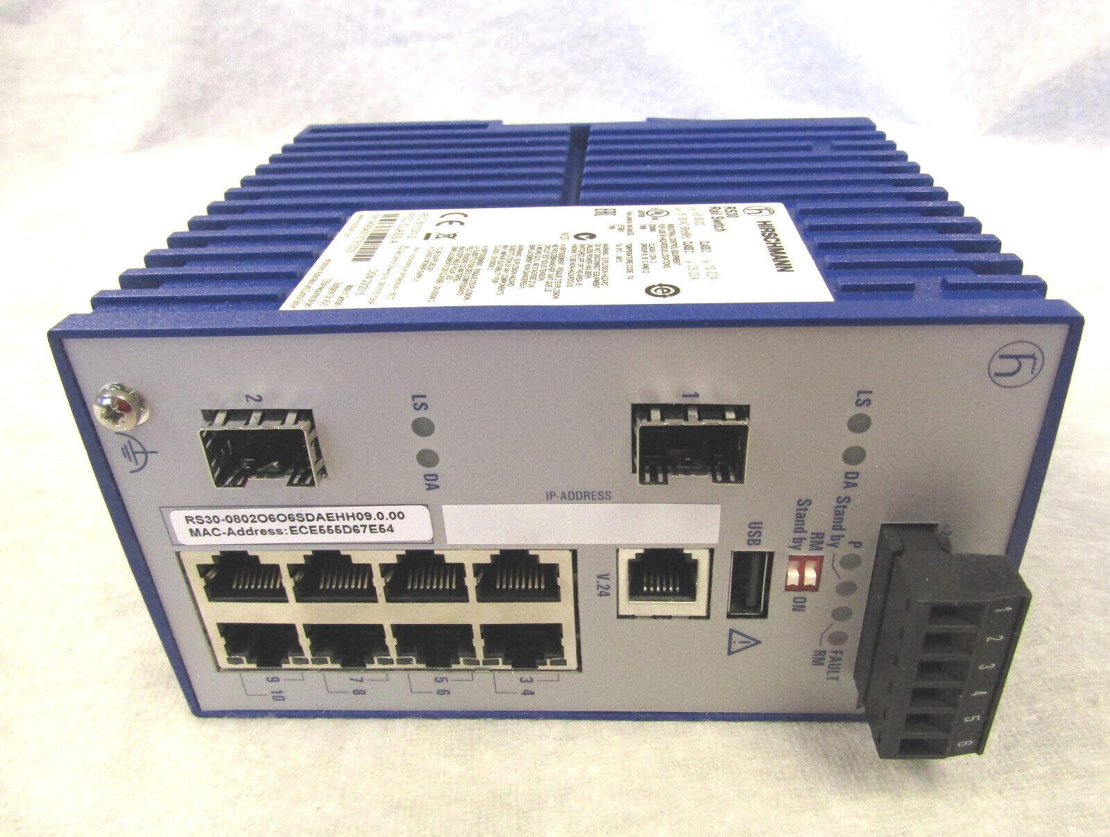 Hirschmann RS30-0802O6O6SDAEHH09.0.00 Ethernet Switch – Autovation Surplus